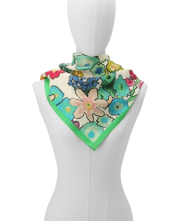 Kurt Geiger Floral Silk Square Scarf