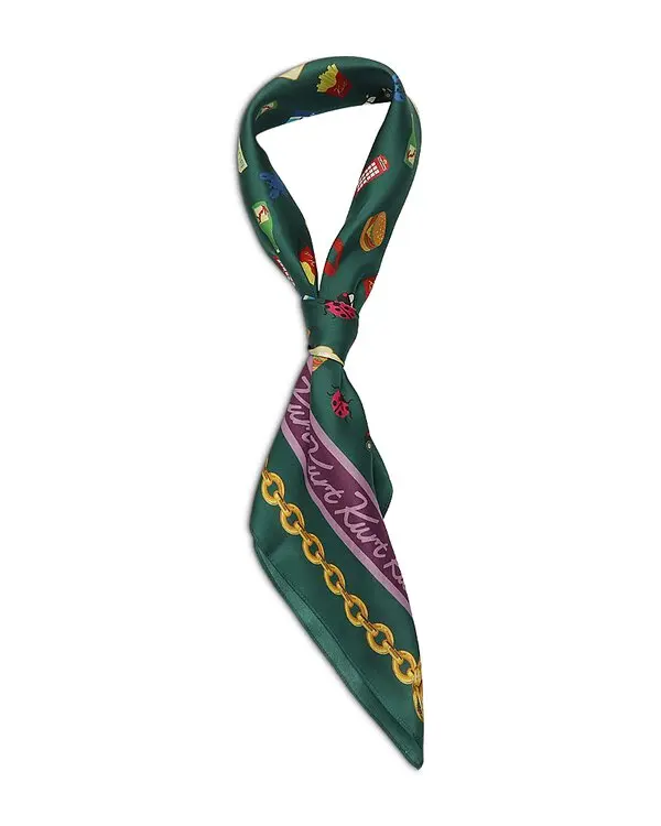 Kurt Geiger Icons Silk Square Scarf - Teal