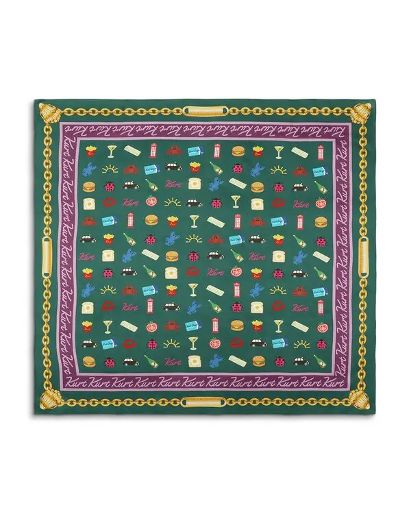 Kurt Geiger Icons Silk Square Scarf