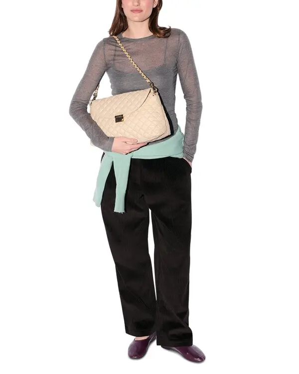 Mz Wallace Crosby Lock Medium Quilted Nylon Shoulder Bag