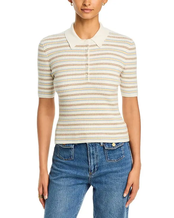 Paige Summit Ribbed Polo Top
