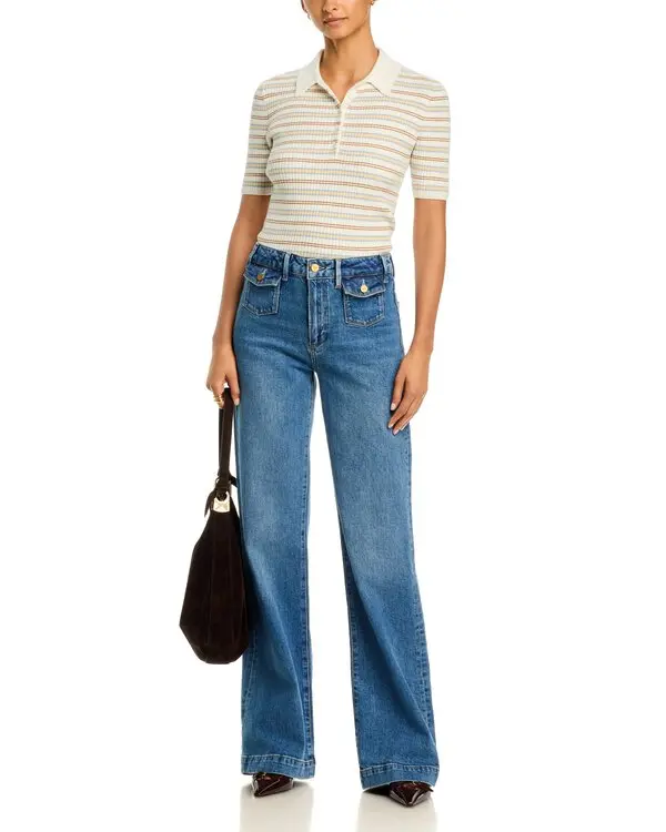 Paige Summit Ribbed Polo Top