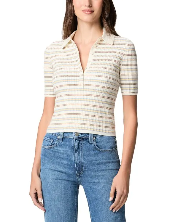 Paige Summit Ribbed Polo Top