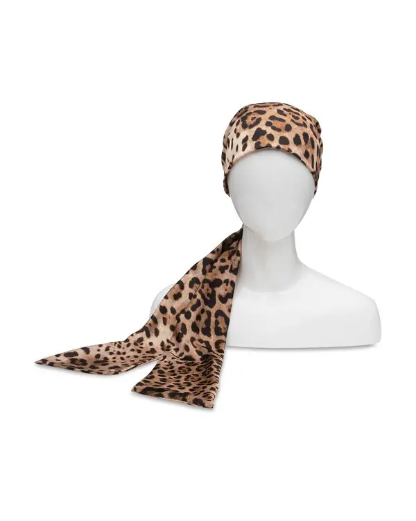Eugenia Kim Gigi Leopard Print Satin Headscarf