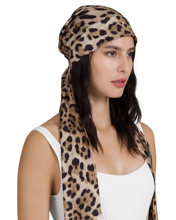 Eugenia Kim Gigi Leopard Print Satin Headscarf