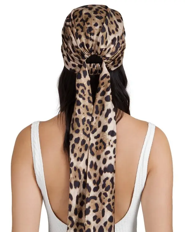 Eugenia Kim Gigi Leopard Print Satin Headscarf
