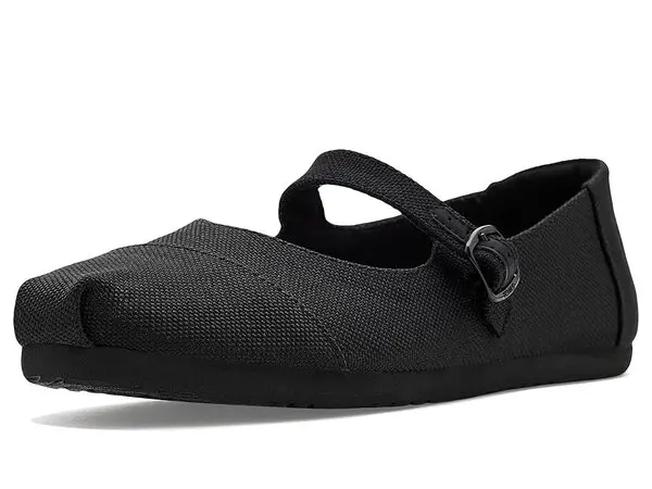 Toms Alpargata Mary Jane Dress Flat Shoes - Black