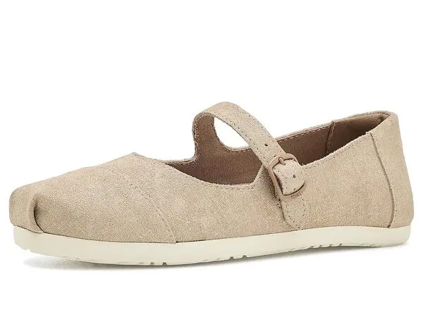 Toms Mary Jane Alpargata Flat Shoes - Metallic