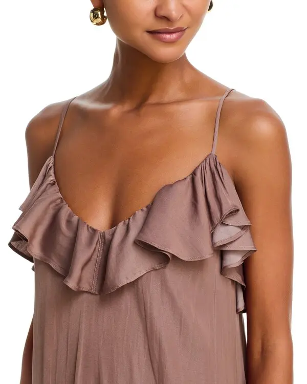 Aqua Ruffled Maxi Dress