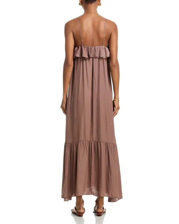Aqua Ruffled Maxi Dress