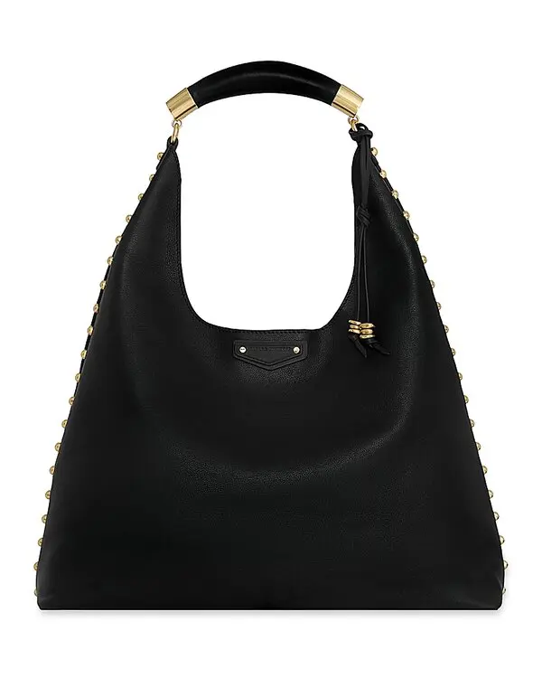 Rebecca Minkoff Nolita Leather Hobo Bag With Stud Embellishments - Black