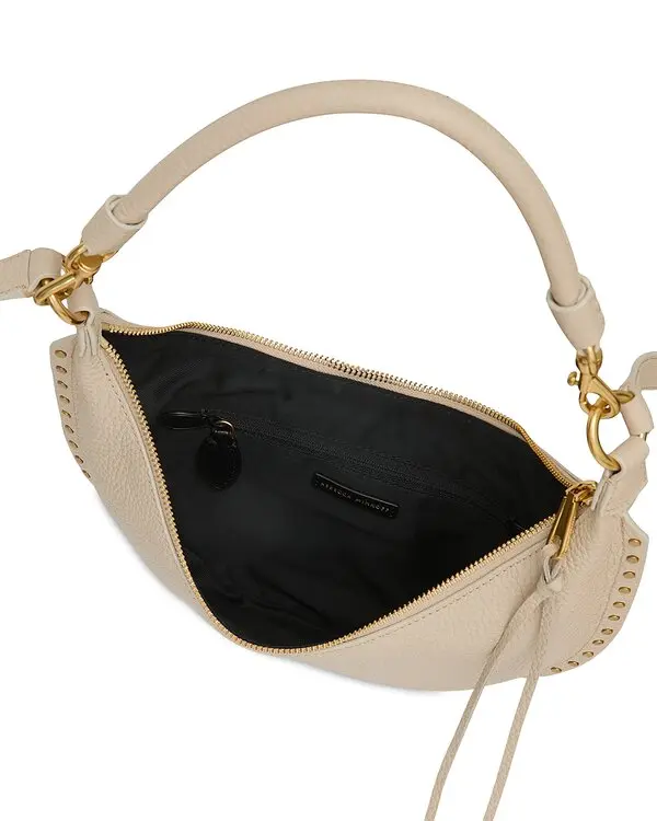 Rebecca Minkoff Darren Small Leather Crescent Crossbody Bag - Stone