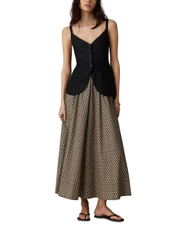 Faherty Brand Sun Strider Milo Vest Striped Linen - Black