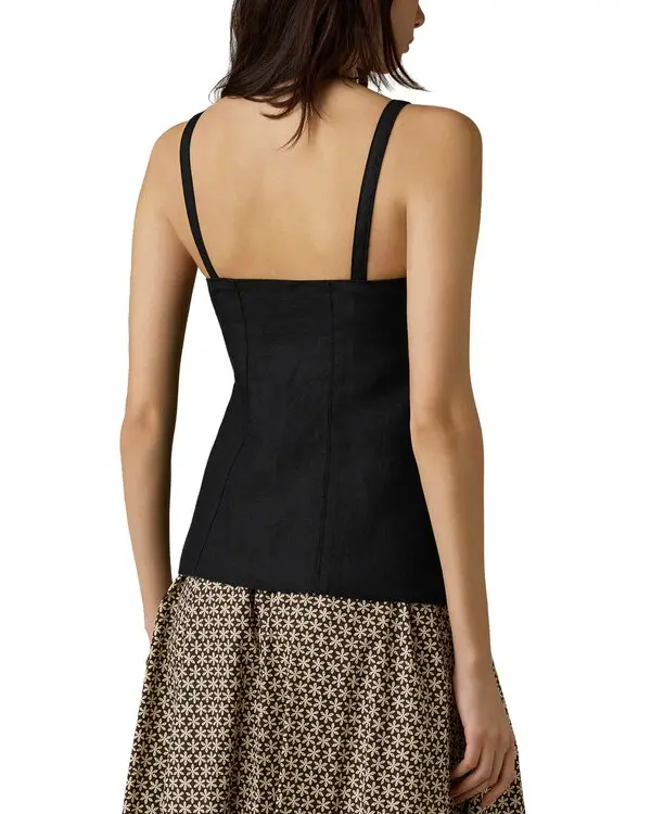 Faherty Brand Sun Strider Milo Vest Striped Linen - Black