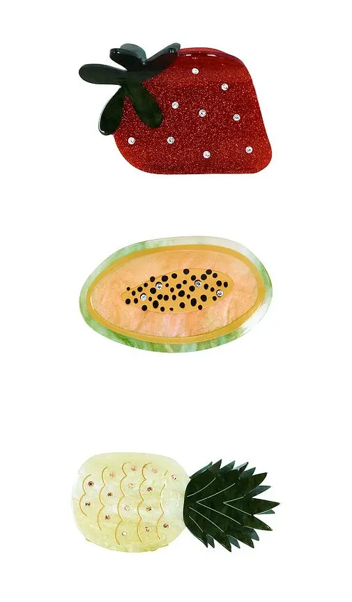 FRASIER STERLING Sugarfruit Claw Clip Set In Red