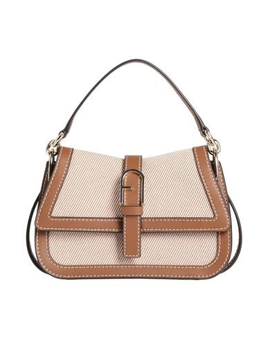 Furla Flap Bag In Gabardine And Leather - Beige