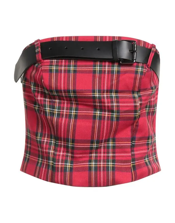 Dixie Tartan Plaid Embellished Cropped Tube Top