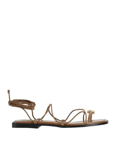 NODALETO Thong Sandal Size Calfskin - Beige