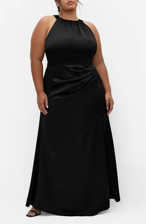 City Chic Celina Pleated Sleeveless Maxi Dress - Black