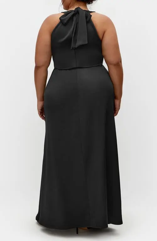City Chic Celina Pleated Sleeveless Maxi Dress - Black