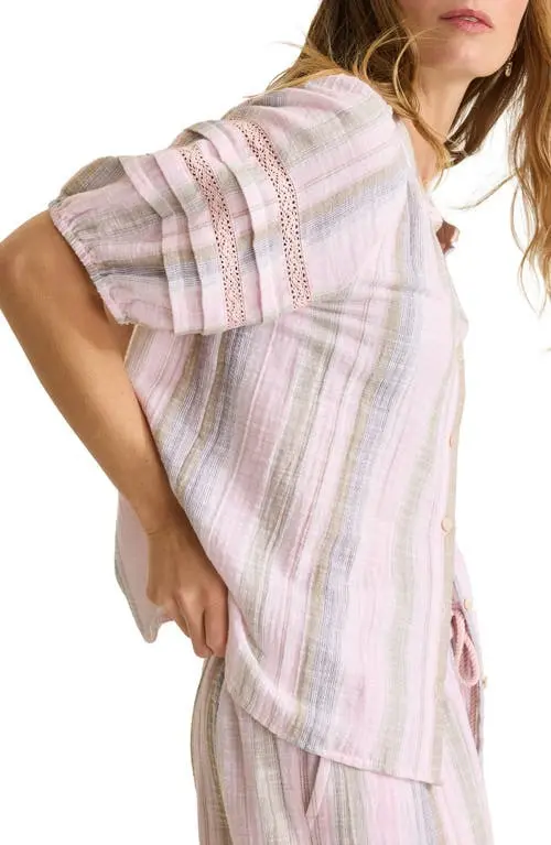 Tommy Bahama Cypress Grove Stripe Gauze Button-up Top