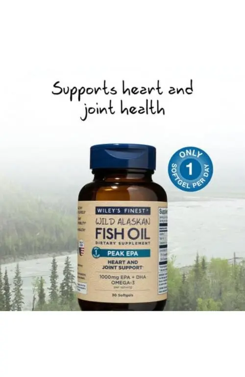 WILEY'S FINEST Peak Epa Omega-3 Softgels For Joint Health Support 30 Softgels Bottle
