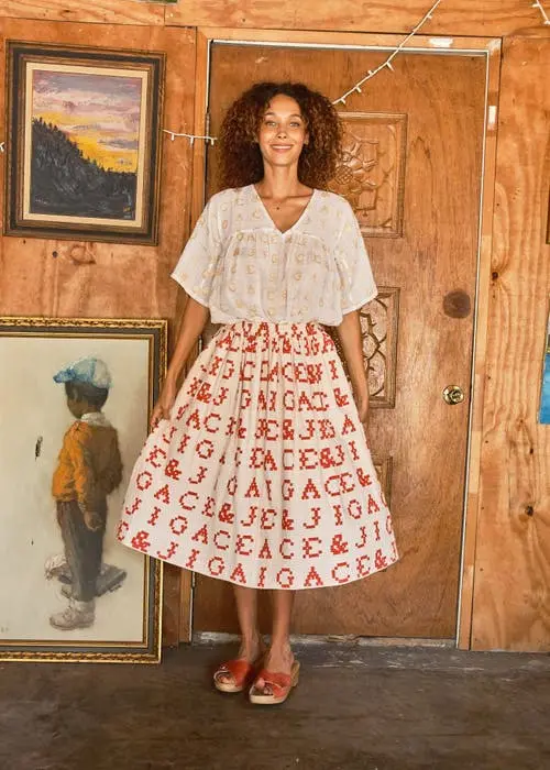 Ace & Jig Riri Below The Knee Pull-on Skirt - Monogram