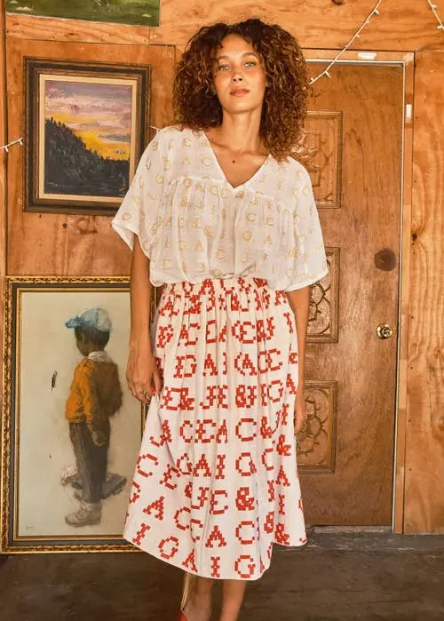 Ace & Jig Riri Below The Knee Pull-on Skirt - Monogram