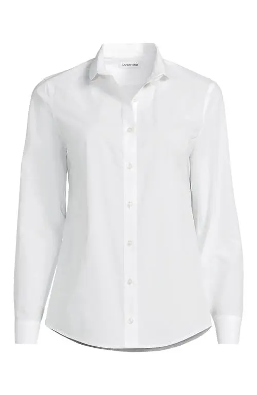 LANDS' END Long Sleeve Peter Pan Collar Broadcloth Shirt