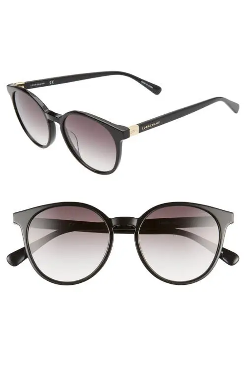 Longchamp Gradient Round Frame Sunglasses - Black