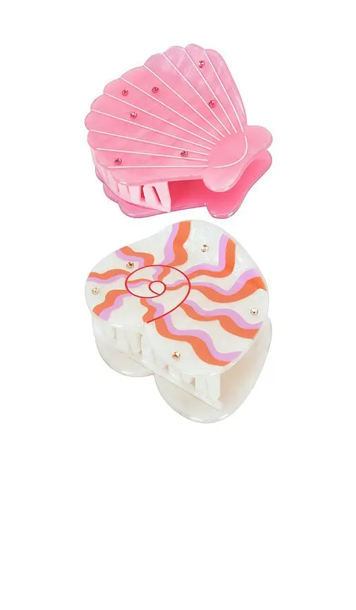 FRASIER STERLING Shell Beach Claw Clip Set - Pink