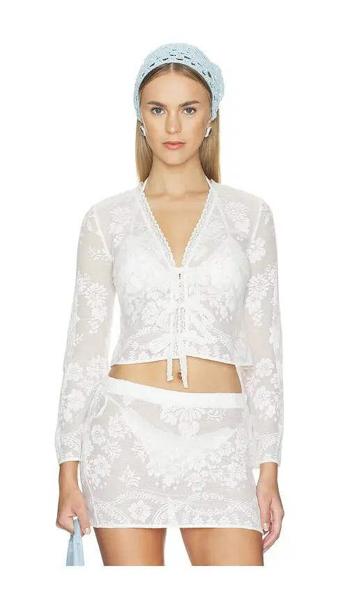 LoveShackFancy Stacellea Top - White