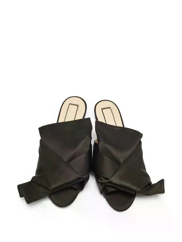 N°21 Knot-detail Flat Sandals - Black