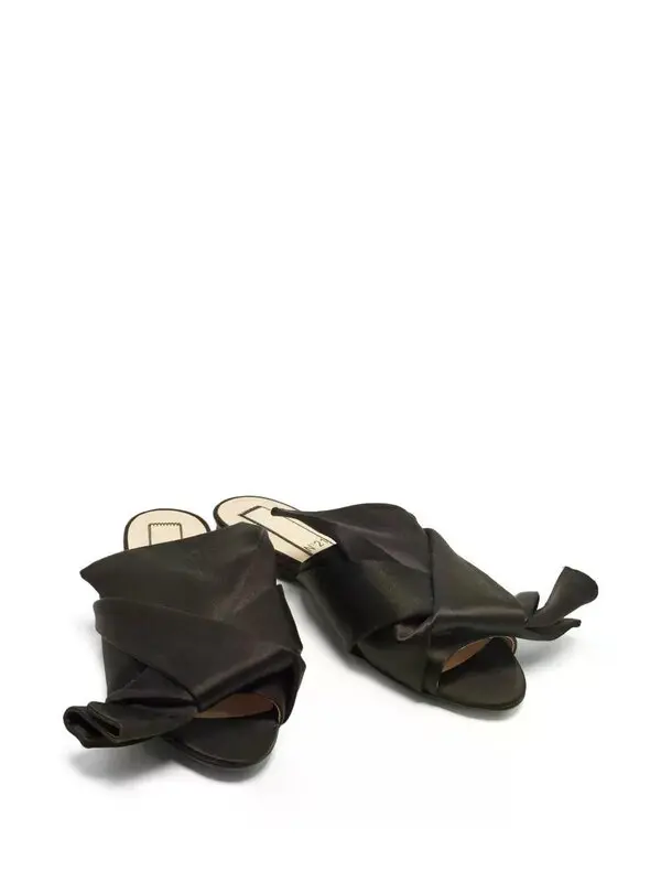 N°21 Knot-detail Flat Sandals - Black
