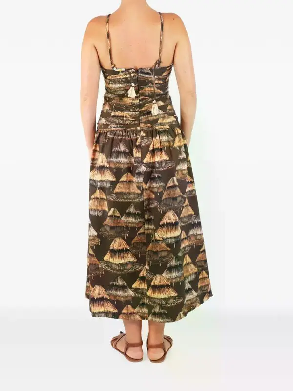 Farm Rio Printed Halterneck Midi Dress