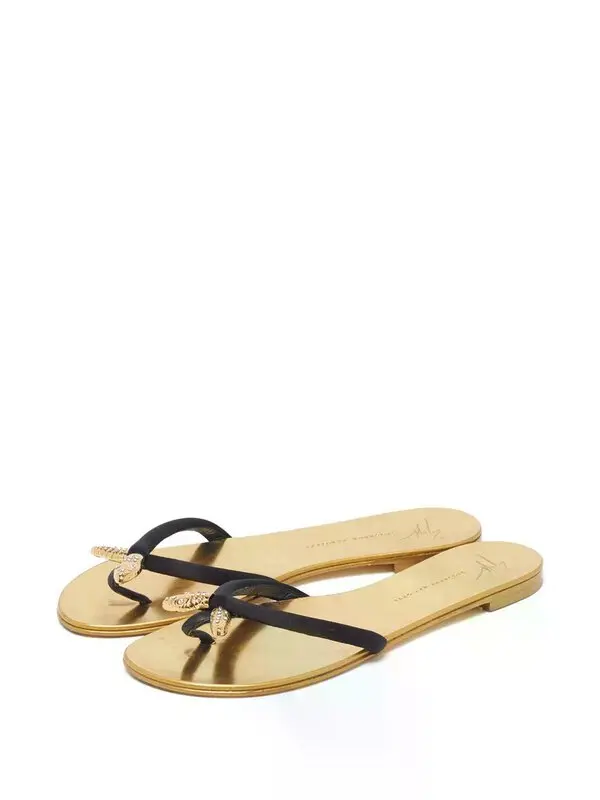 GIUSEPPE ZANOTTI Embellished Thong Sandals - Black