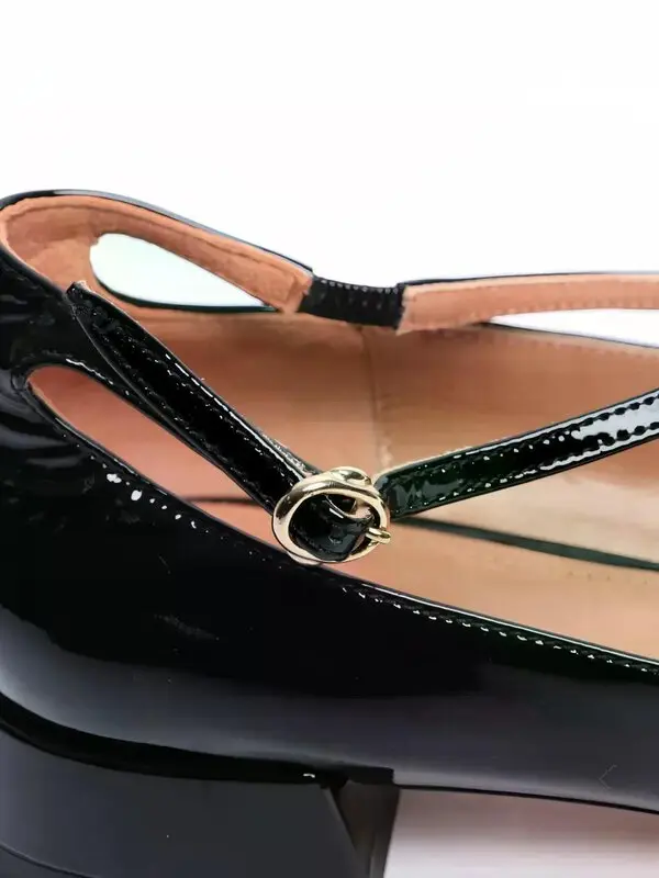 A.BOCCA Patent Leather Crossover Strap Pumps