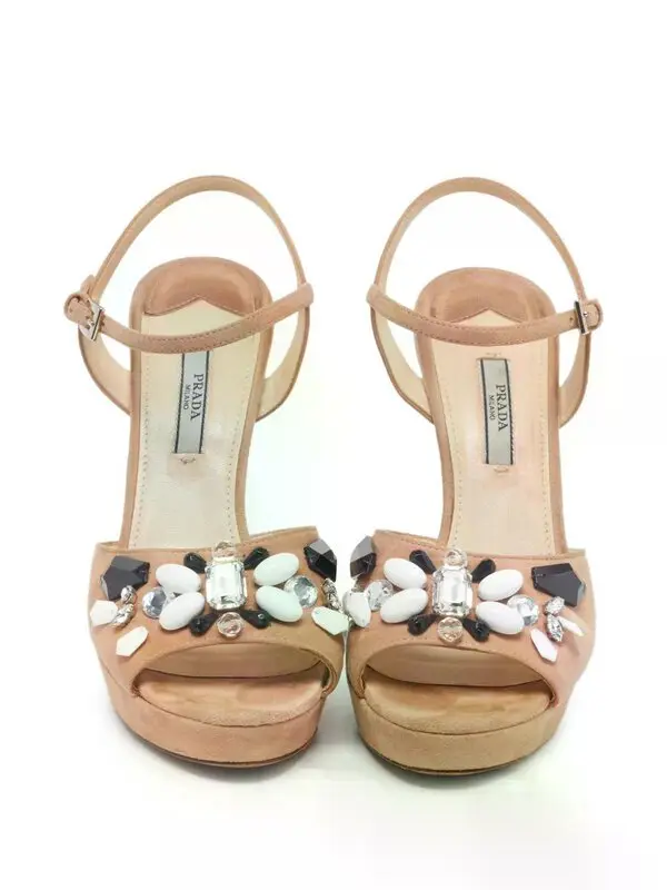 Prada Embellished Ankle-strap Sandals