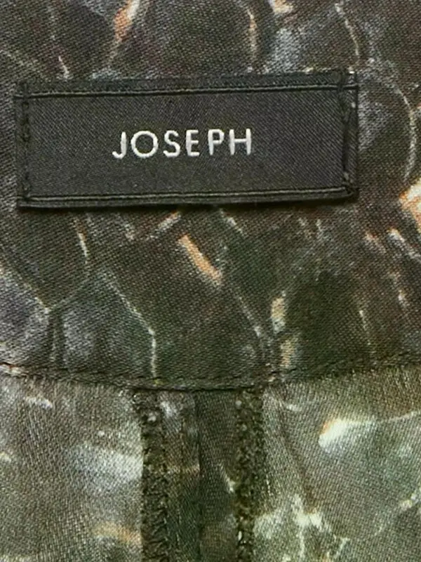 JOSEPH Grey Silk Animal Print Tapered Trousers