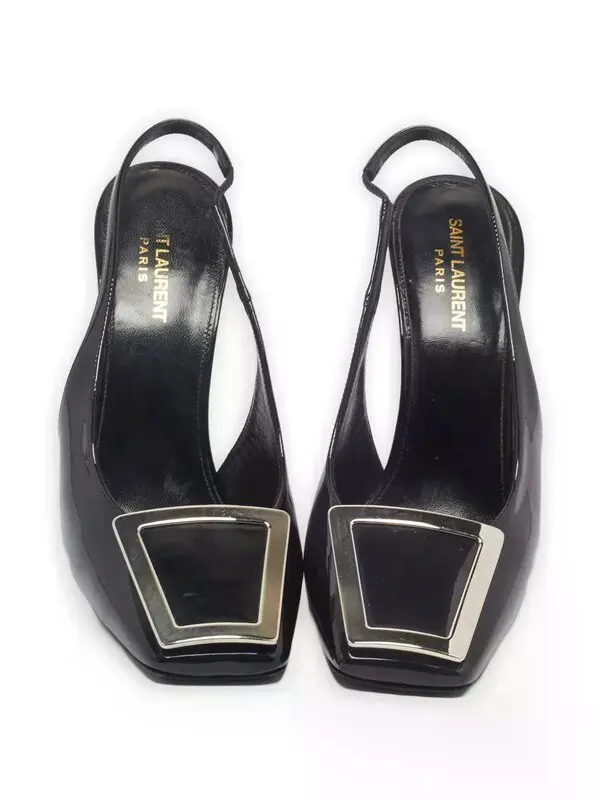 Saint Laurent George Leather Heeled Pumps