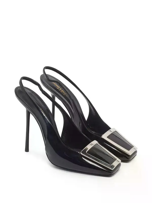 Saint Laurent George Leather Heeled Pumps