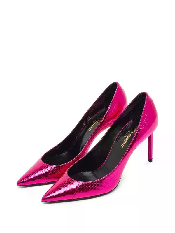 Saint Laurent Python-embossed Stiletto Pumps