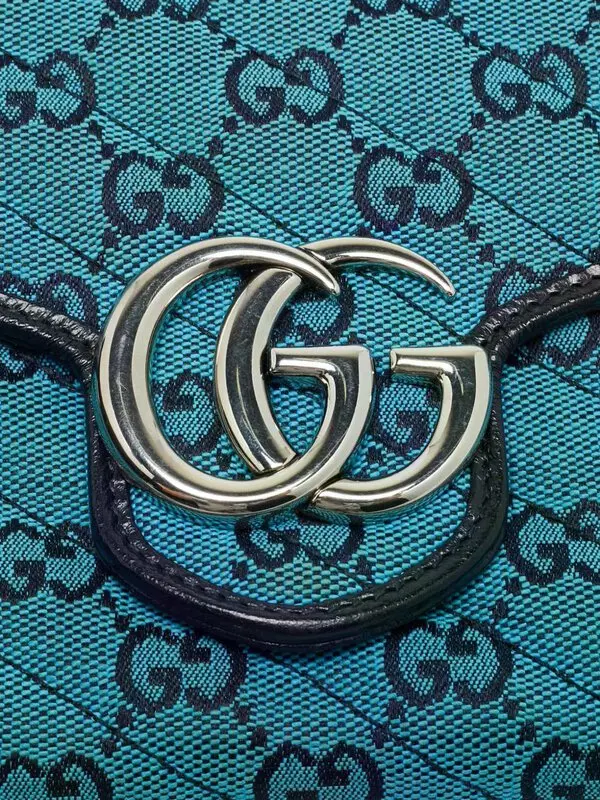 Gucci Gg Marmont Diagonal Quilt Wallet On Chain