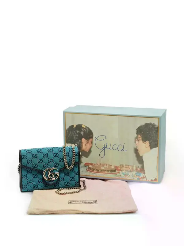 Gucci Gg Marmont Diagonal Quilt Wallet On Chain