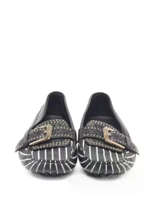 TOD'S Stripe-print Embellished Loafers