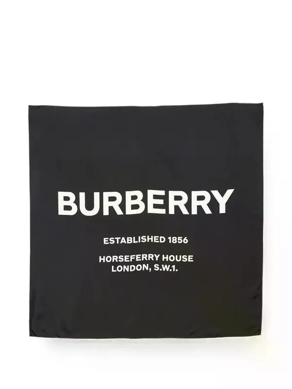 Burberry Logo-print Silk Scarf - Black
