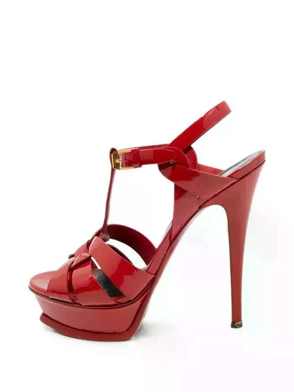 Saint Laurent Tribute Leather Platform Heeled Sandals