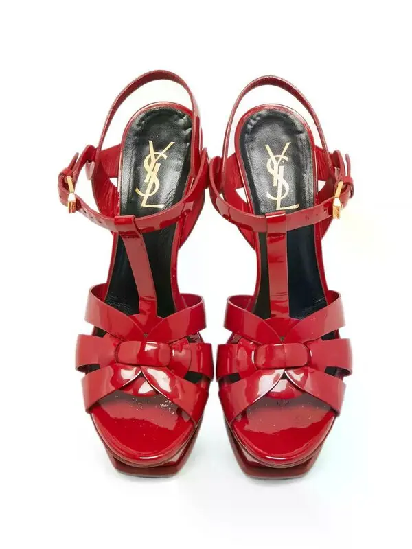 Saint Laurent Tribute Leather Platform Heeled Sandals