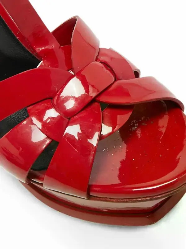 Saint Laurent Tribute Leather Platform Heeled Sandals
