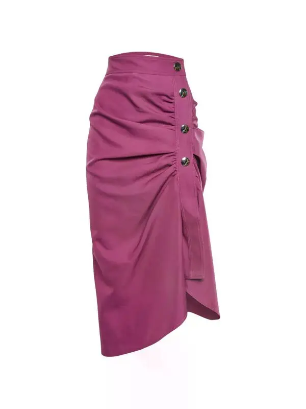 Marni Ruched Asymmetric Midi Skirt